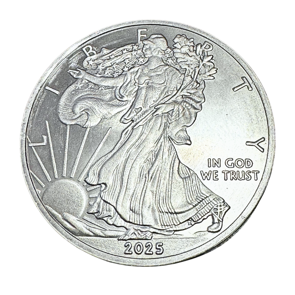 TWO 1 TROY OUNCE/OZ .999 Pure TITANIUM Metal Walking Liberty/Eagle ...