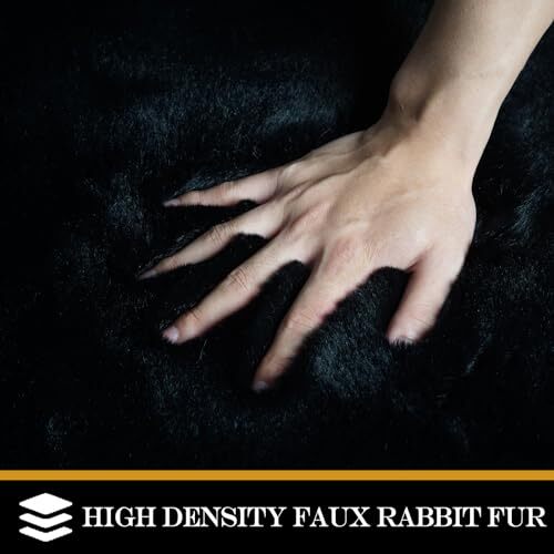 Round Rug 3ft Circle Rug Fluffy Faux Rabbit Fur Rug Furry 3 x 3 ft ...