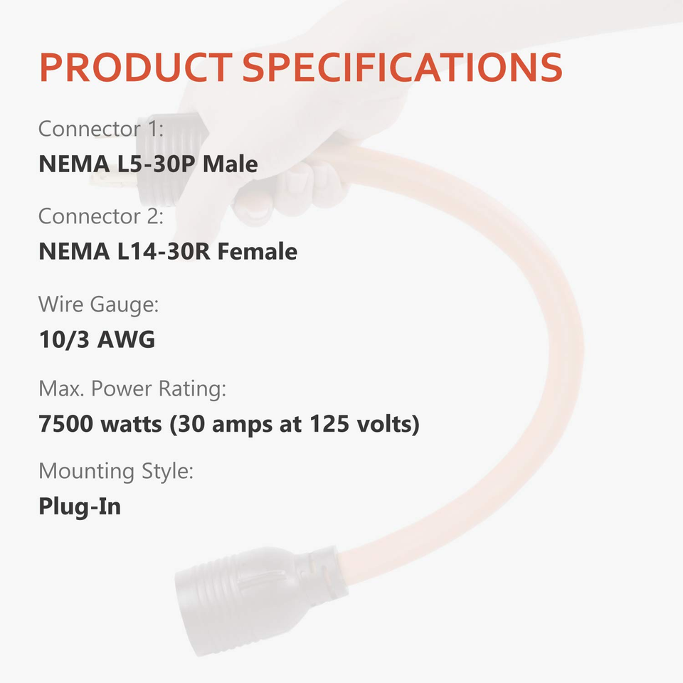 3 Prong to 4 Prong Generator Plug Adapter Connects Generators 3 Prong Outlet to | eBay