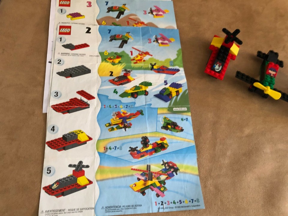 LEGO Lot McDonald's Happy Meal Set 1999 plane car 2069 2075 1841 ...