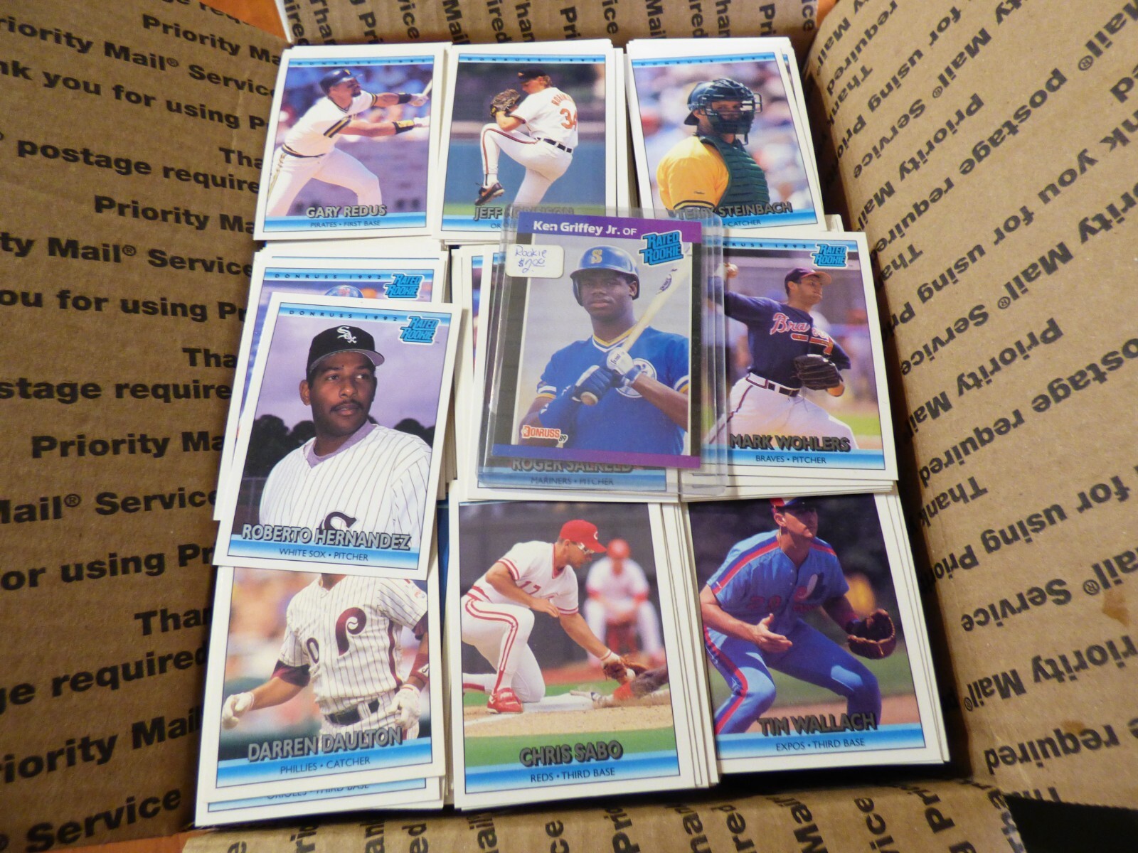 4 Donruss baseball sets 1989,1990,1991, 1992 Griffey, Johnson, Smoltz ...