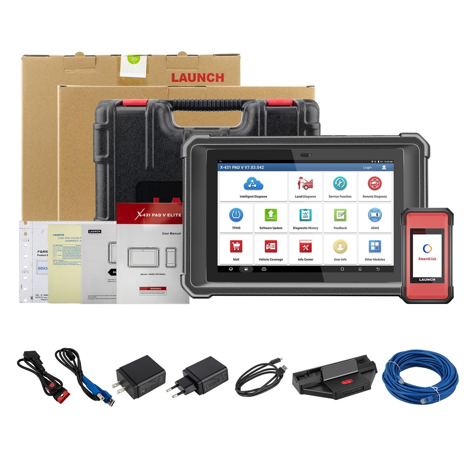 LAUNCH X431 PAD V Elite J2534 Reprogramming Tool ECU Coding OBDII ...