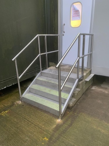 Stainless Steel Access Steps. Platform. Bespoke Fire Escape/ Access ...