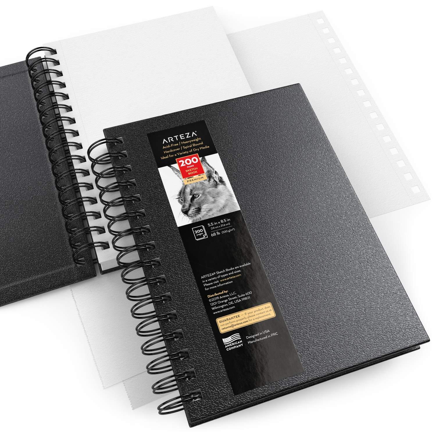 Spiral Sketch Book 5.5x8.5 Drawing Pad 3 Pack 100 Sheets Sketch Pads ...