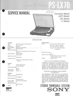 Sony Original Service Manual für PS-LX 70 | eBay.de