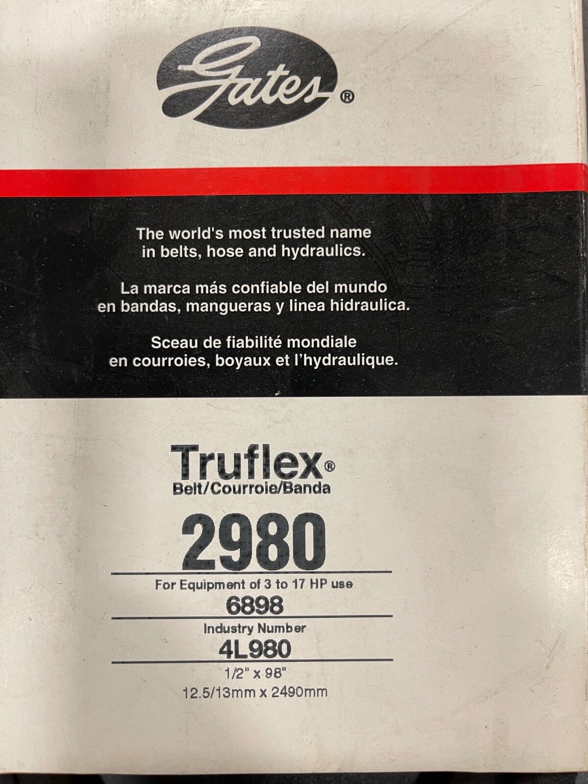 Genuine Gates TruFlex V-Belts 1/2" Wide Choose Your Size 2920-2980 | eBay