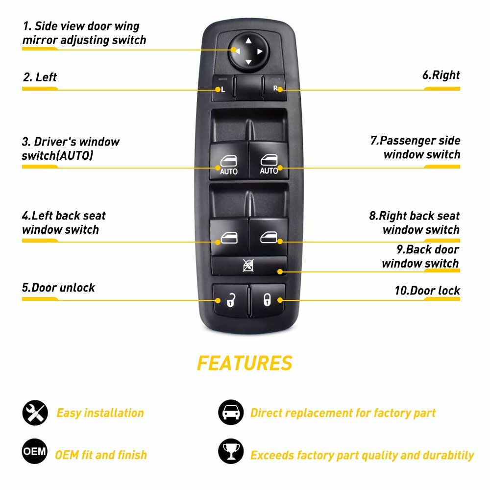 Power Window Switch Replacement Master Window Power Switch Side Driver ...