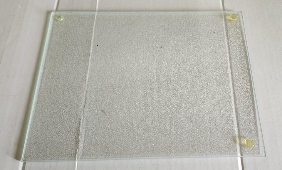 Vintage Glass Cutting Chopping Board 12x9 Inch Textured Tempered | eBay