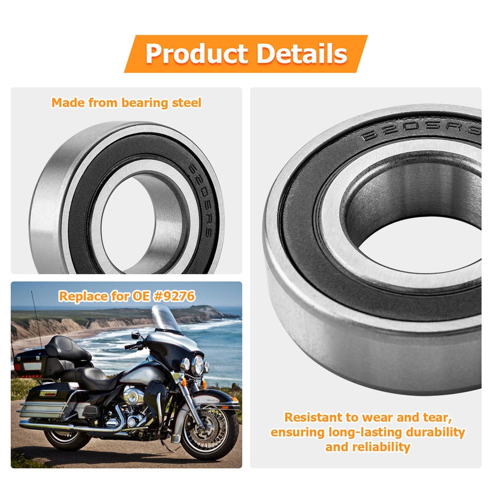 4x 25mm Front Rear Wheel Bearings For Harley Dyna Low Rider Street Bob ...
