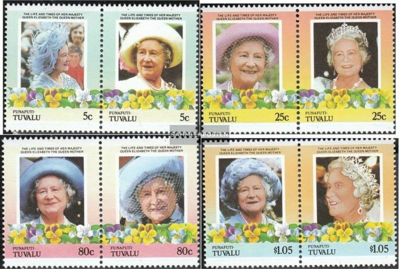 Tuvalu-Funafuti 57-64 Paare (kompl.Ausg.) postfrisch 1985 Königinmutter ...