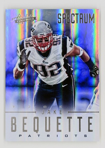 2012 Panini Absolute #140 Jake Bequette /50 Spectrum Silver RC Patriots ...