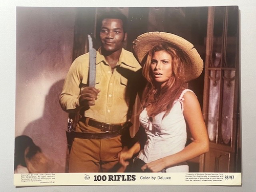 100 Rifles 1969 Movie JIM BROWN Raquel Welch lobby card Excellent | eBay