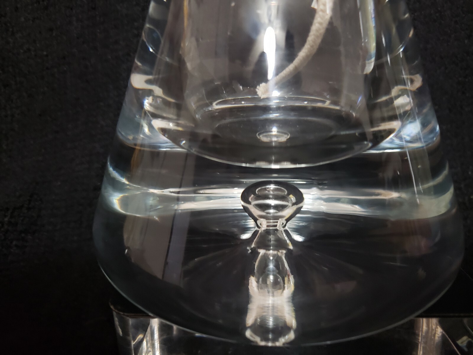 Clear Glass Volcano Cone Shaped Oil Lamp by Krosno Poland - never used ...