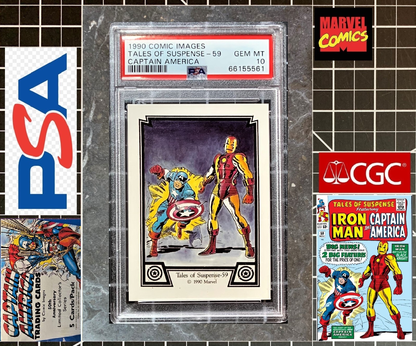 1990 Marvel Comic Images Captain America PSA 10 GEM MINT Iron Man TOS ...