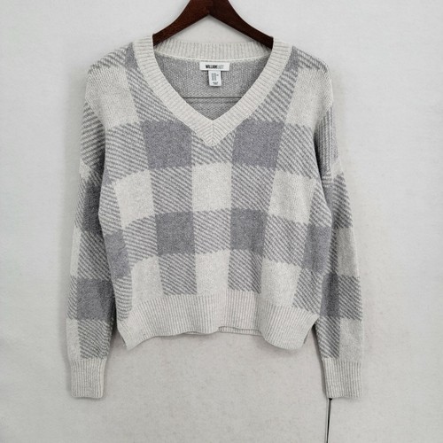 William Rast Gray White Plaid Sweater Womens Sz XS NWT | eBay