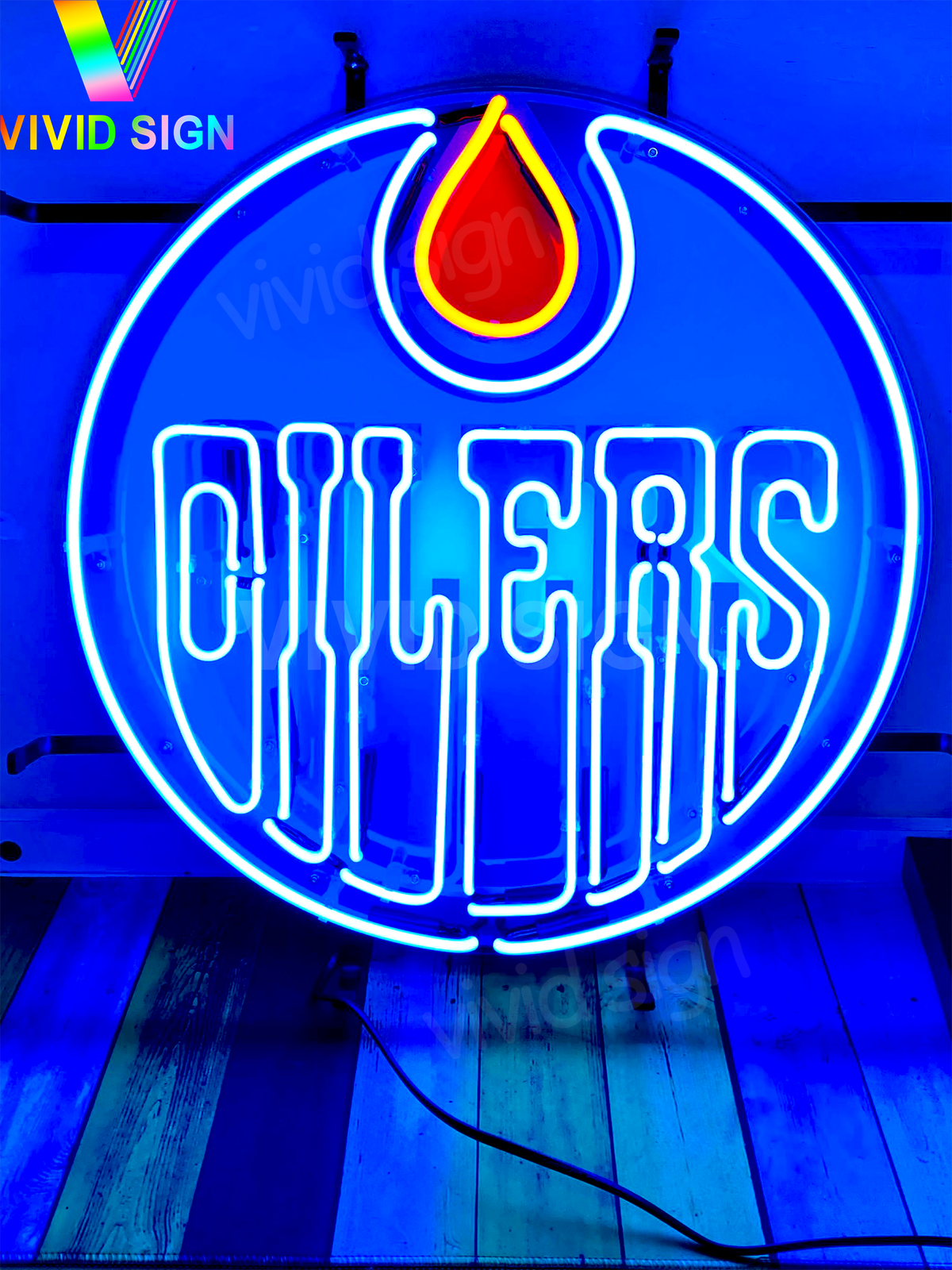 Edmonton Oilers Logo Neon Light Sign Lamp 24"x24" With HD Vivid ...