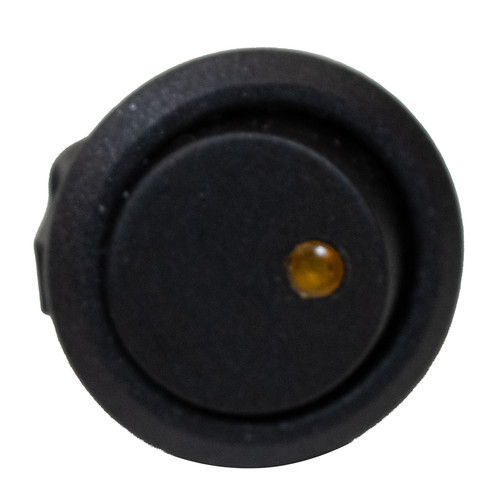 LED Rocker Switch, Round, Amber, Panel Mount, Snap-In, SPST, 6 to 12 ...