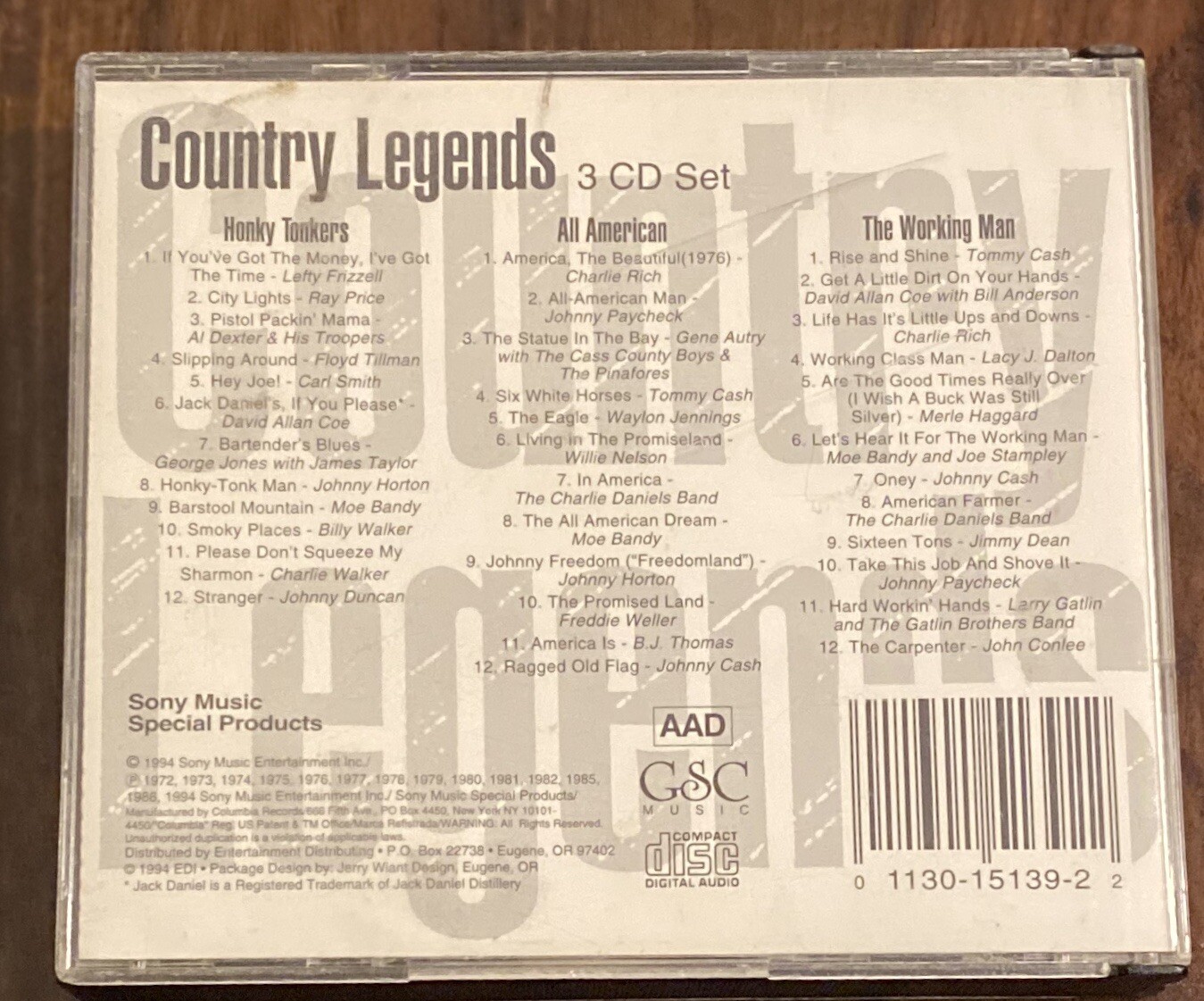 Country+Legends+3+CD+Set+1994+Sony+Music+MINT+Disc+No+Scratches for ...