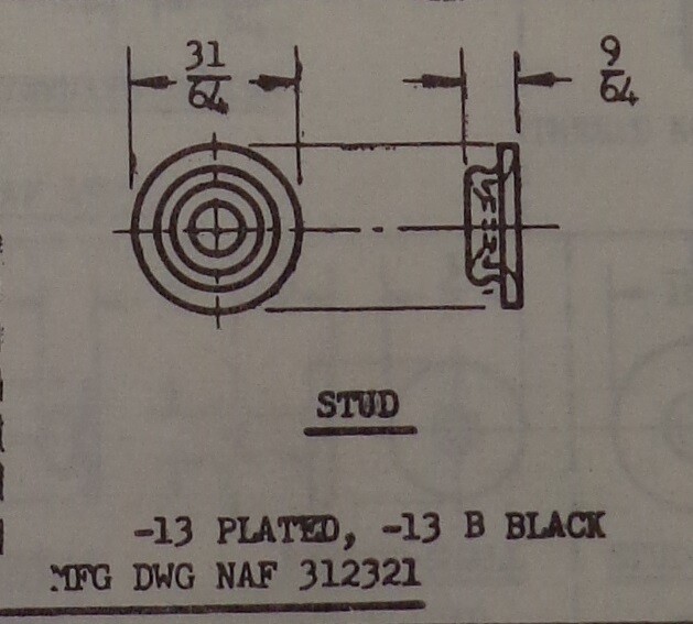 AIRCRAFT UPHOLSTERY SNAP FASTENERS AN227-13 / MS27981-4N SET OF 20 EACH ...