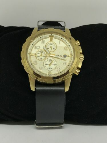 Fossil FS4867 Dean Chronograph Champagne Dial Gold-tone Men's Analog ...