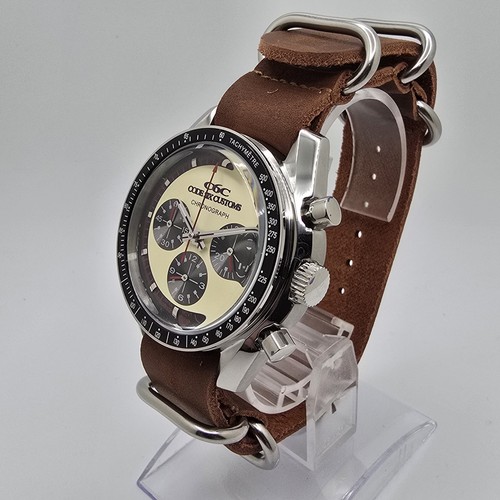 Custom Hand-Built Mecha-Quartz Watch- 40mm Vintage Vibe Chronograph | eBay