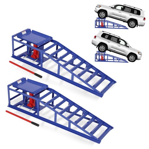 2 Pack Hydraulic Car Ramps 5T 11000lbs Low Profile Car Lift Service ...