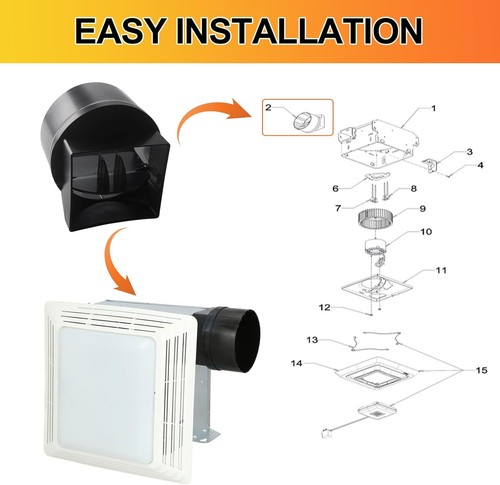 S97014185 Damper Duct Connector 4" Fit for Broan Nutone Ventilation Fan ...