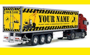 14th scale Truck CUSTOMISED Reefer trailer stickers decals CONSTRUCTION ...