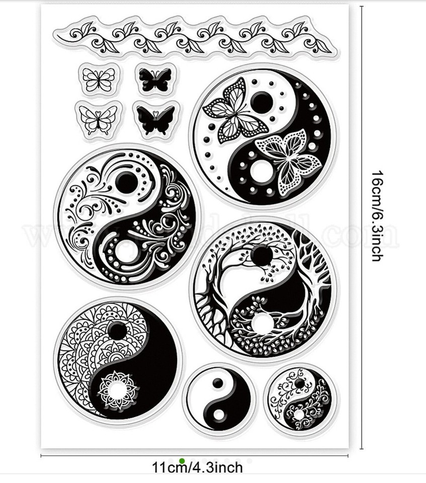 Ying Yang clear stamps texture card clay FAST Free Ship | eBay