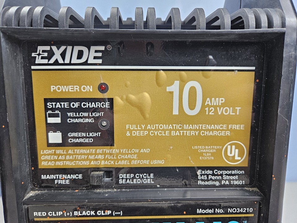 Nautilus Exide 12V 10A Automatic Battery Charger Deep Cycle Model 10904 ...