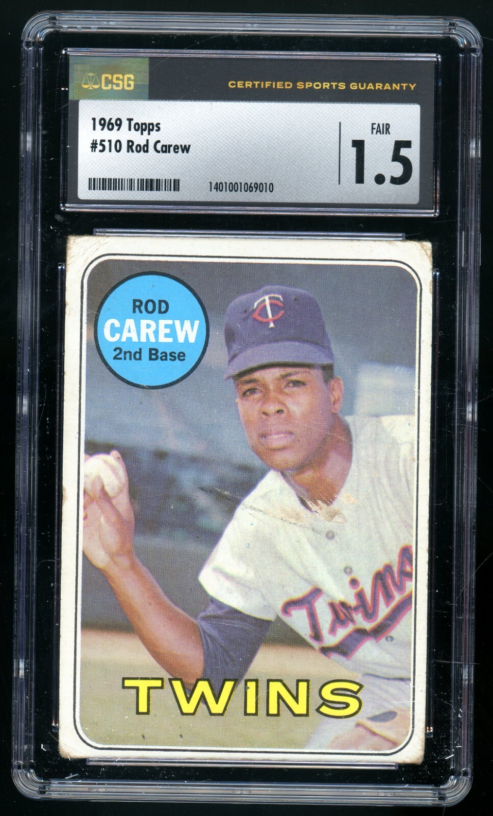 ROD CAREW 1969 Topps #510 Minnesota Twins Hall of Fame HOF CSG 1.5 Fair ...