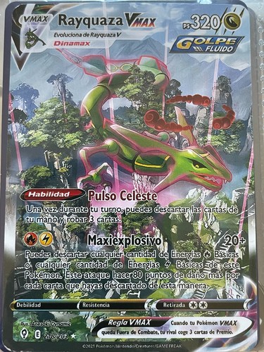 SPANISH Pokemon Evolving Skies 218/203 Rayquaza VMAX | eBay UK