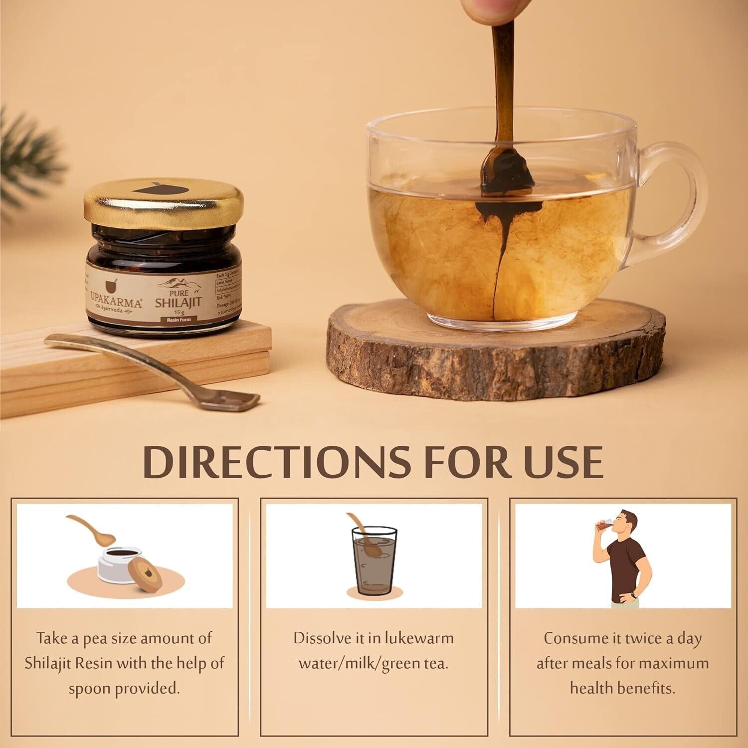 UPAKARMA Ayurveda | 100% Ayurvedic, 15g Original and Pure Shilajit ...