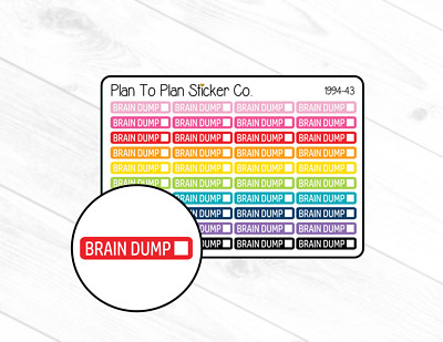 1994-43~~Brain Dump Planner Stickers. | eBay