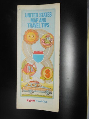 Exxon United States Map Travel Tips Area Highway Road Travel Vintage ...