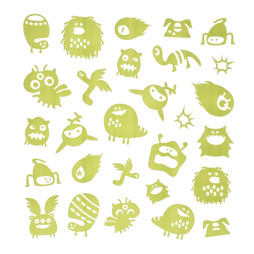 Monster Glow Stickers Glow In The Dark Puffy Stickers Happy Halloween!