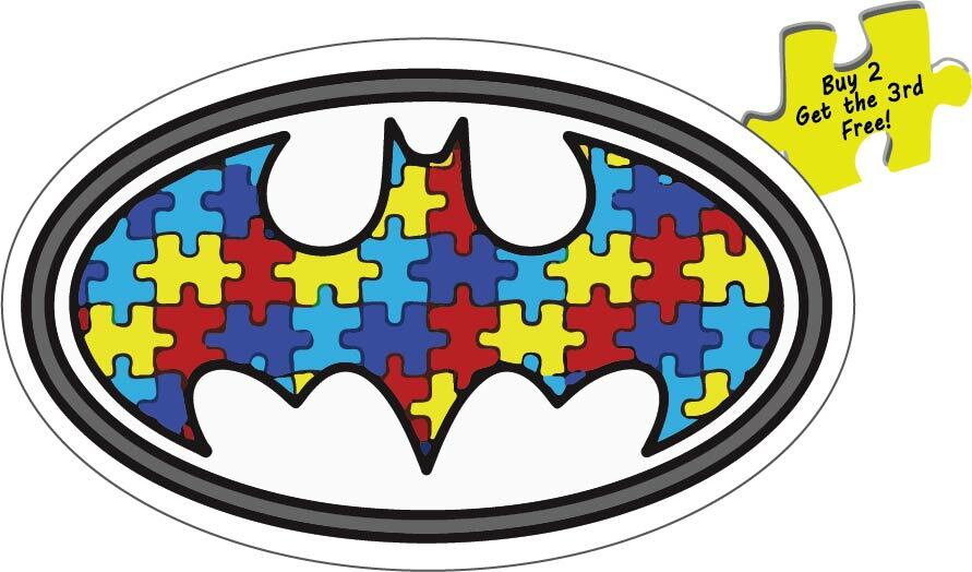 Autism Batman We Support Autism Decal Sticker 3.25" x 5.20" p422 | eBay