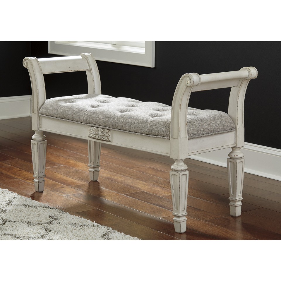 Signature Design by Ashley Traditional Realyn Accent Bench, Antique ...