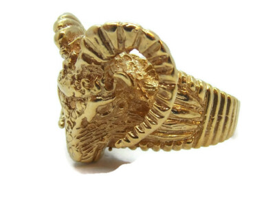 Ram Men's Ring 14k solid Yellow Gold. | eBay
