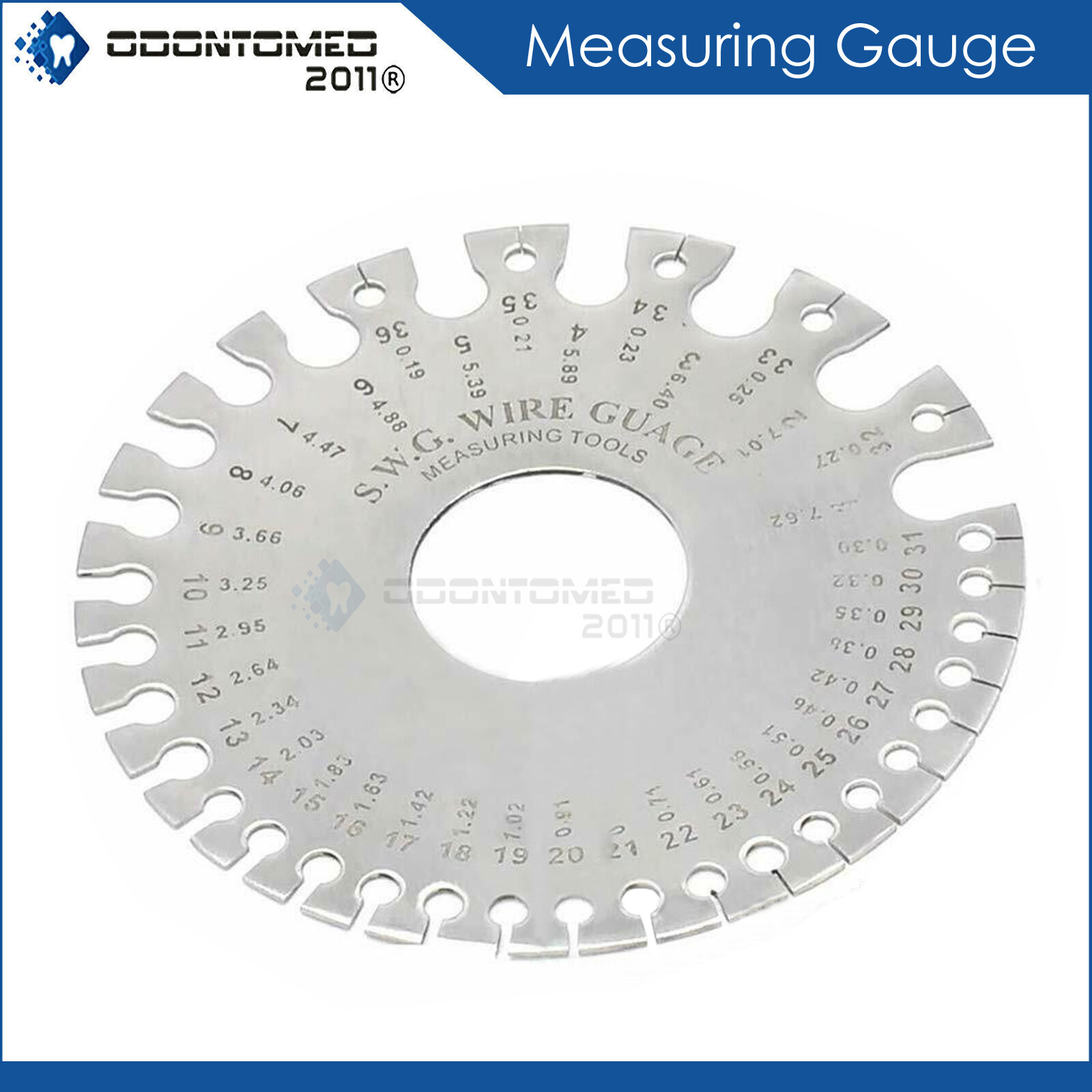 stainless steel round swg wire thickness measurer ruler gauge tool wg ...