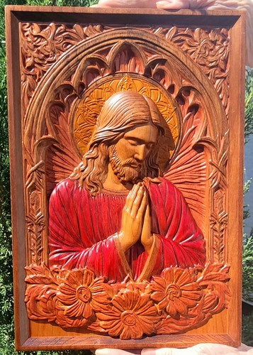 Religious Wood Carving Christain Wall Art Jesus Prayers/Praying | eBay