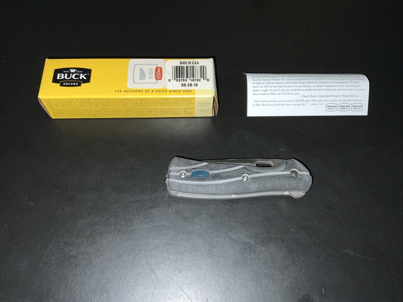 2013 Buck USA 342 Vantage Pro 0342BKS-B BOS S30V Pocket Knife New In ...