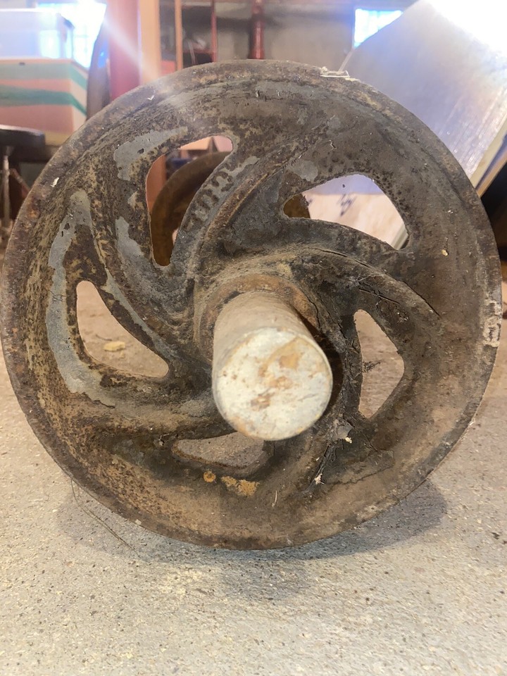 Antique Cast Iron Mine Cart Wheels and Axle | eBay