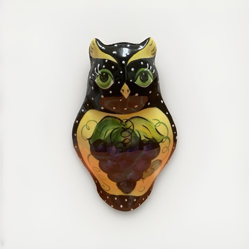 Vintage Turov Hand painted Ceramic Owl With Deep And Bright Colors 9”H ...
