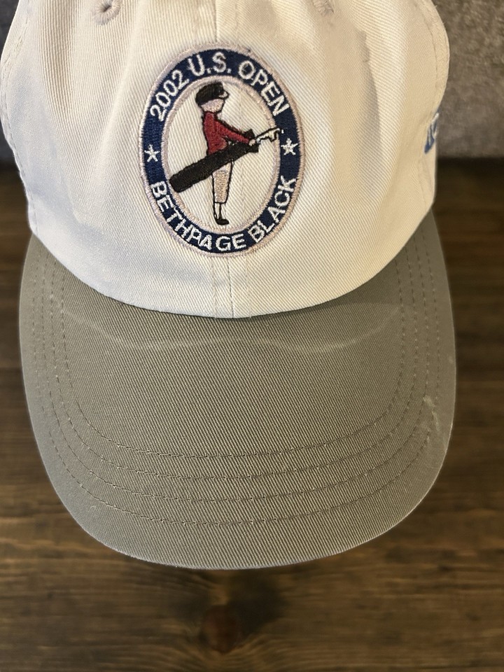 2002 US Open Golf Hat Bethpage Black Golf Course Strap Back Cap VTG USA ...