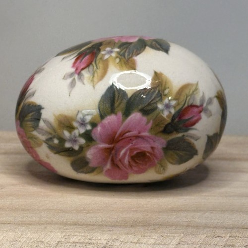 The Egg Lady Vintage Porcelain Painted Eggs Flower Design Decoration ...