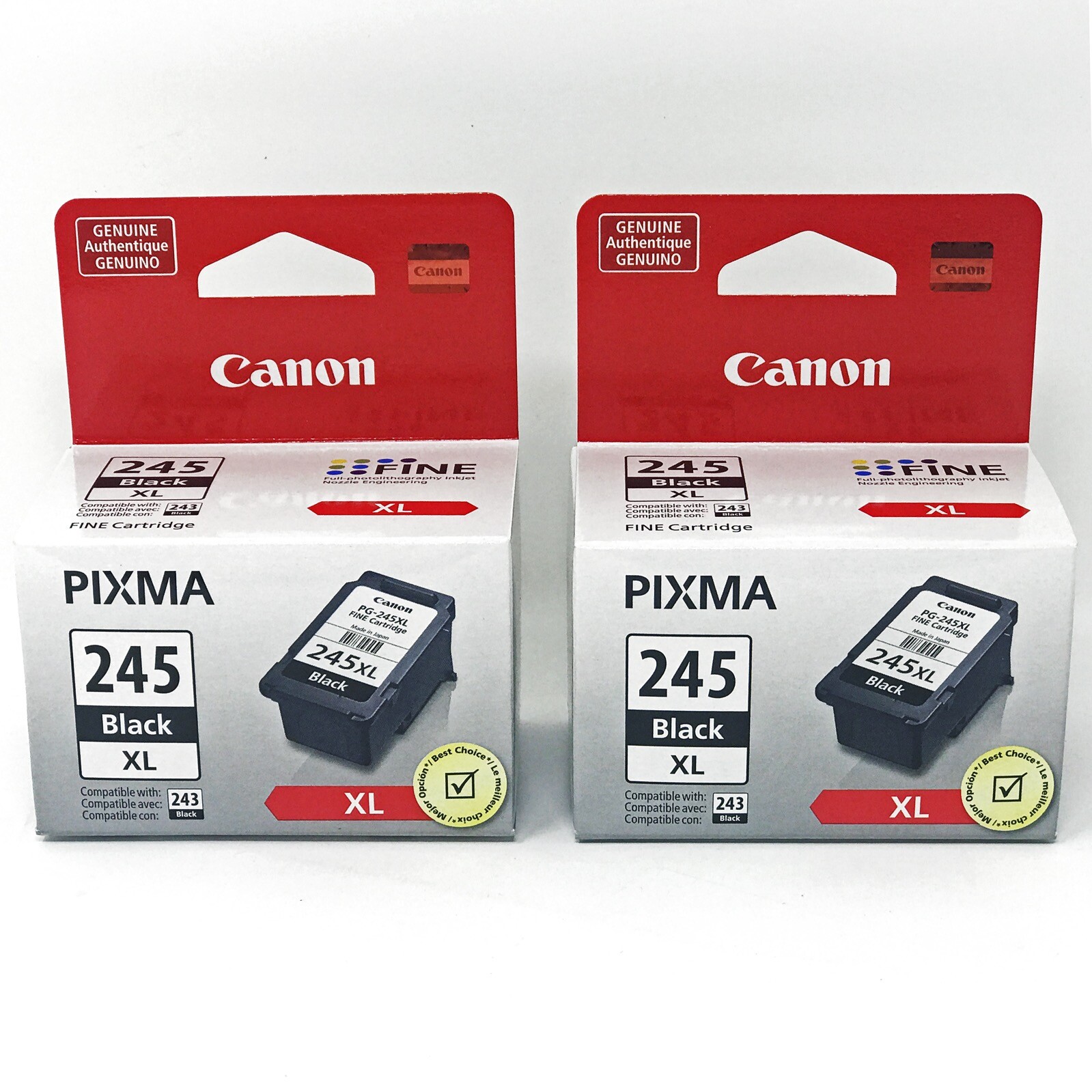Lot of 2 New Genuine Canon PG-245XL Black Ink Cartridge OP PIXMA iP2820 ...