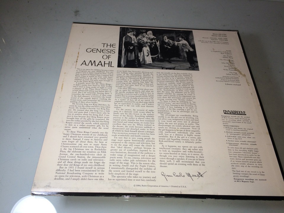 Menotti* ‎– Amahl And The Night Visitors | eBay