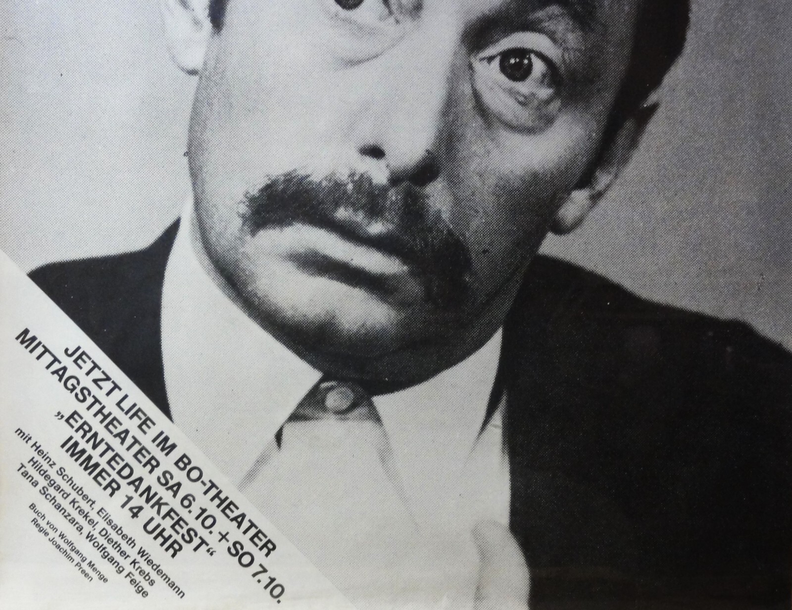 Plakat zur Life-Aufführung (Ekel)-ALFRED -Ein Herz und eine Seele- Okt ...