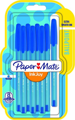 Paper Mate Inkjoy 100 Stylo à Bille 1.0mm Moyen Point 8 Paquet Bleu | eBay